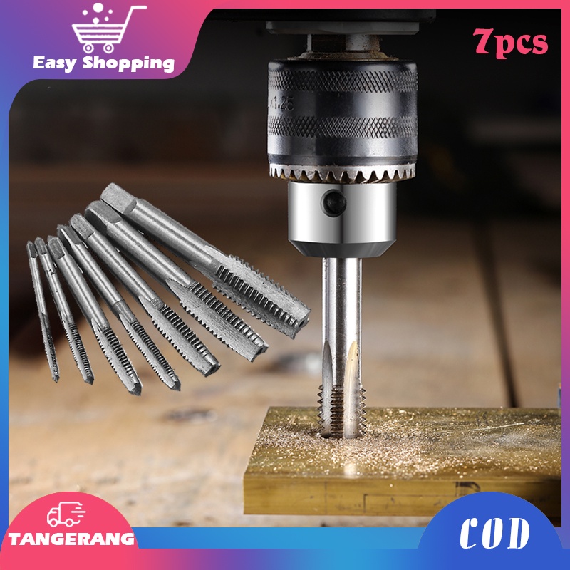 Jual 7pcs Mata Bor Tap Die Set M3-M12 Mata Bor Pembuat Ulir Sekru Drat Lubang Baut Ulir Sekrup ...
