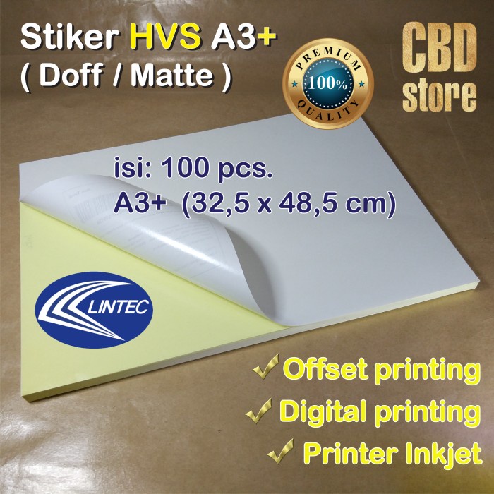 Jual Stiker Kertas Stiker Hvs A3+ Sticker Hvs Doff Matte Isi 100 Pcs ...