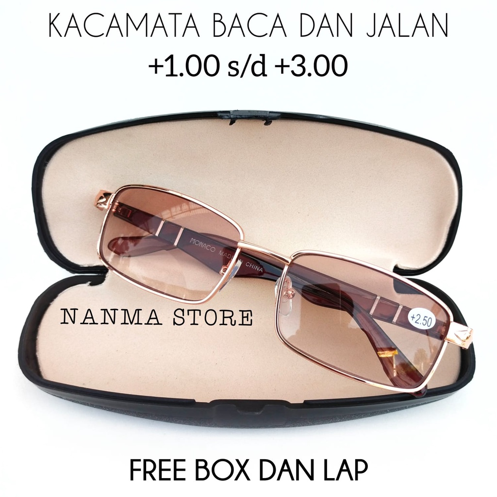 Jual Kacamata dua fungsi buat baca dan jalan model kotak/kacamata rabun ...