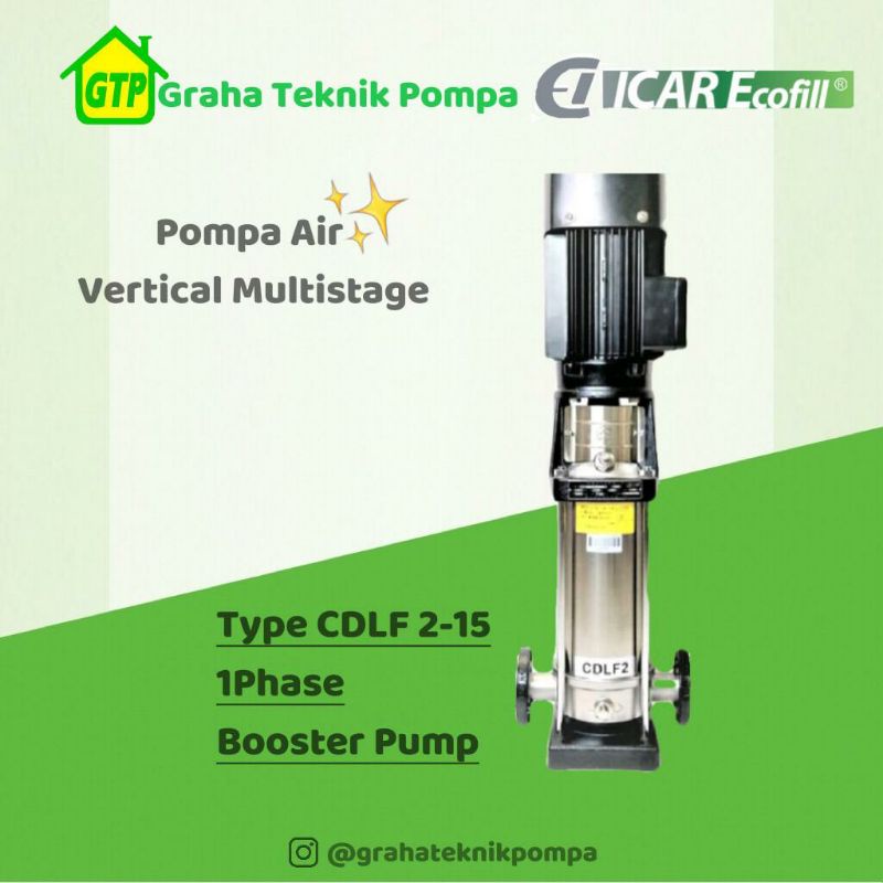 Jual Pompa Air Vertical Multistage Icar Ecofill Type CDLF 2-15 3Phase ...