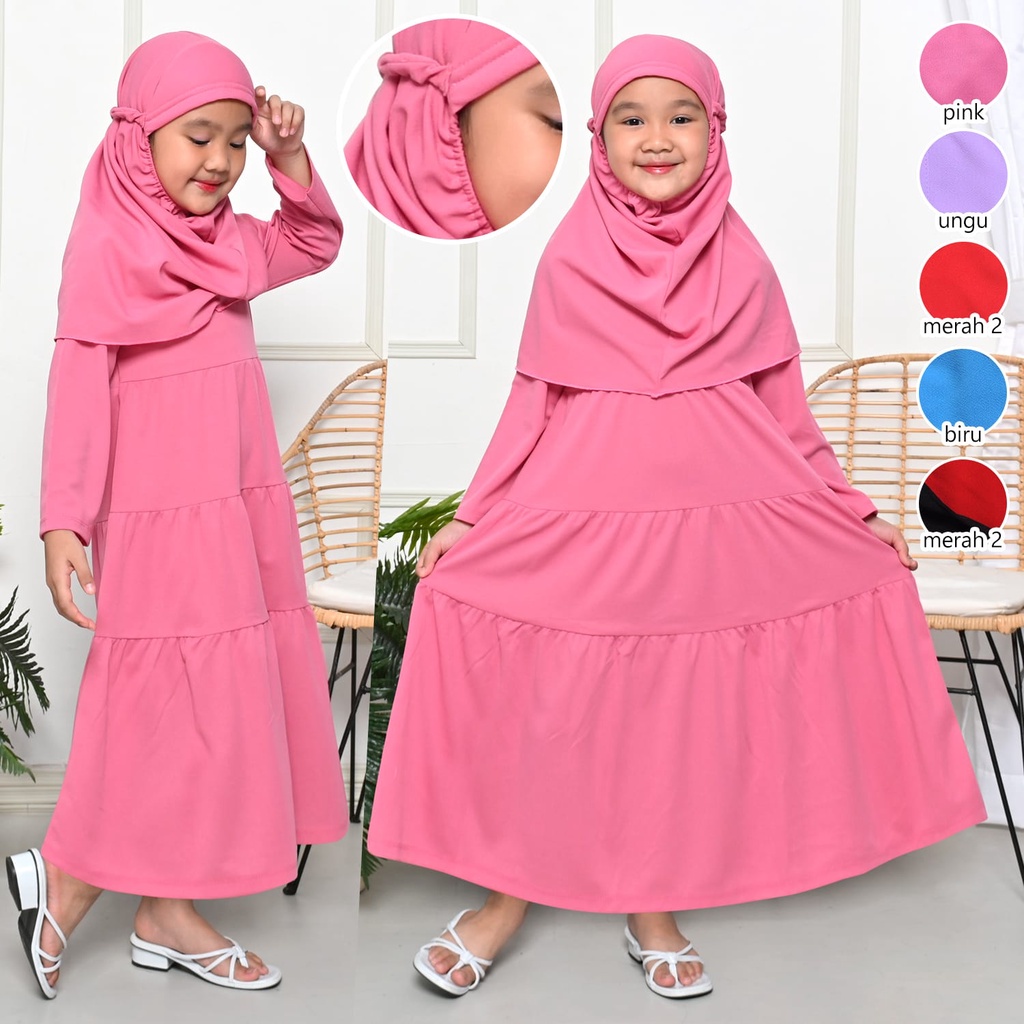 Jual (FREE JILBAB )Gamis Anak Perempuan Nayla 2-9 Tahun Model Susun ...