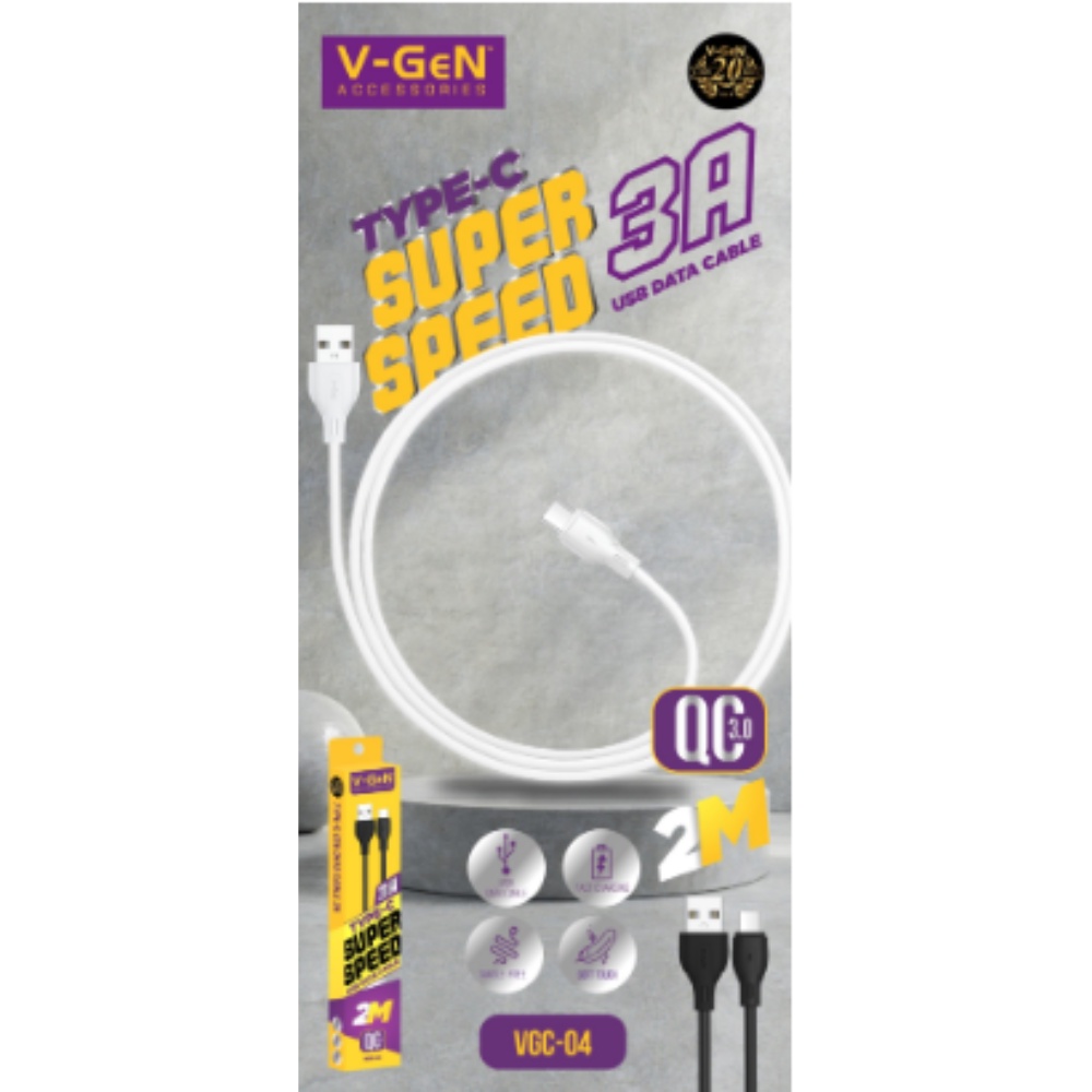 Jual VGC-04 3A TYPE-C FAST CHARGING DATA CABLE V-GeN | Shopee Indonesia
