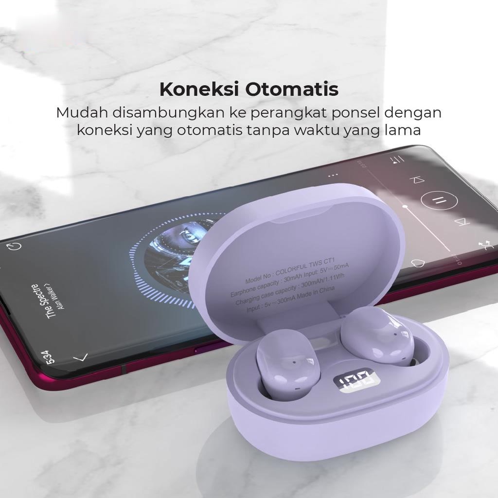 Jual Headset Bluetooth 5.0 TWS Colorful Bluetooth Ultra HD Audio ...