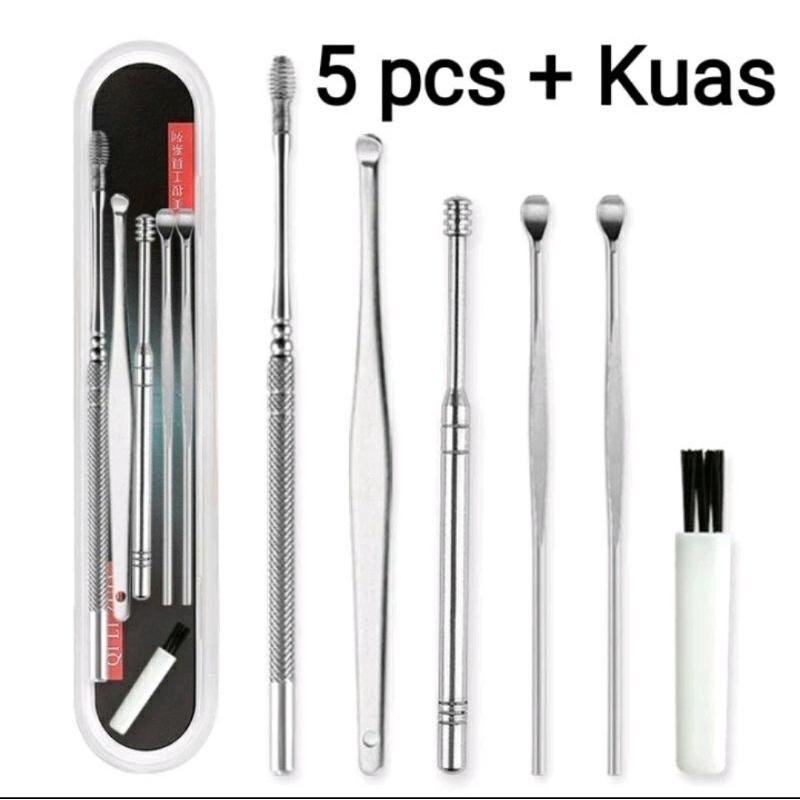 Jual KOREK KUPING ISI 5 / Set Pembersih Telinga Besi Stainless Pakai ...