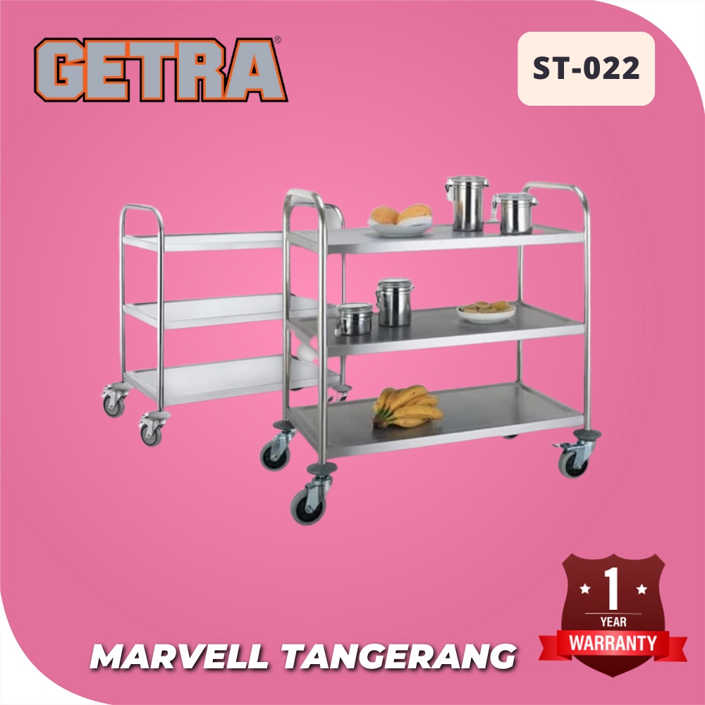 Jual GETRA ST-022 TROLLEY MAKANAN DAN MINUMAN STAINLESS GARANSI RESMI ...