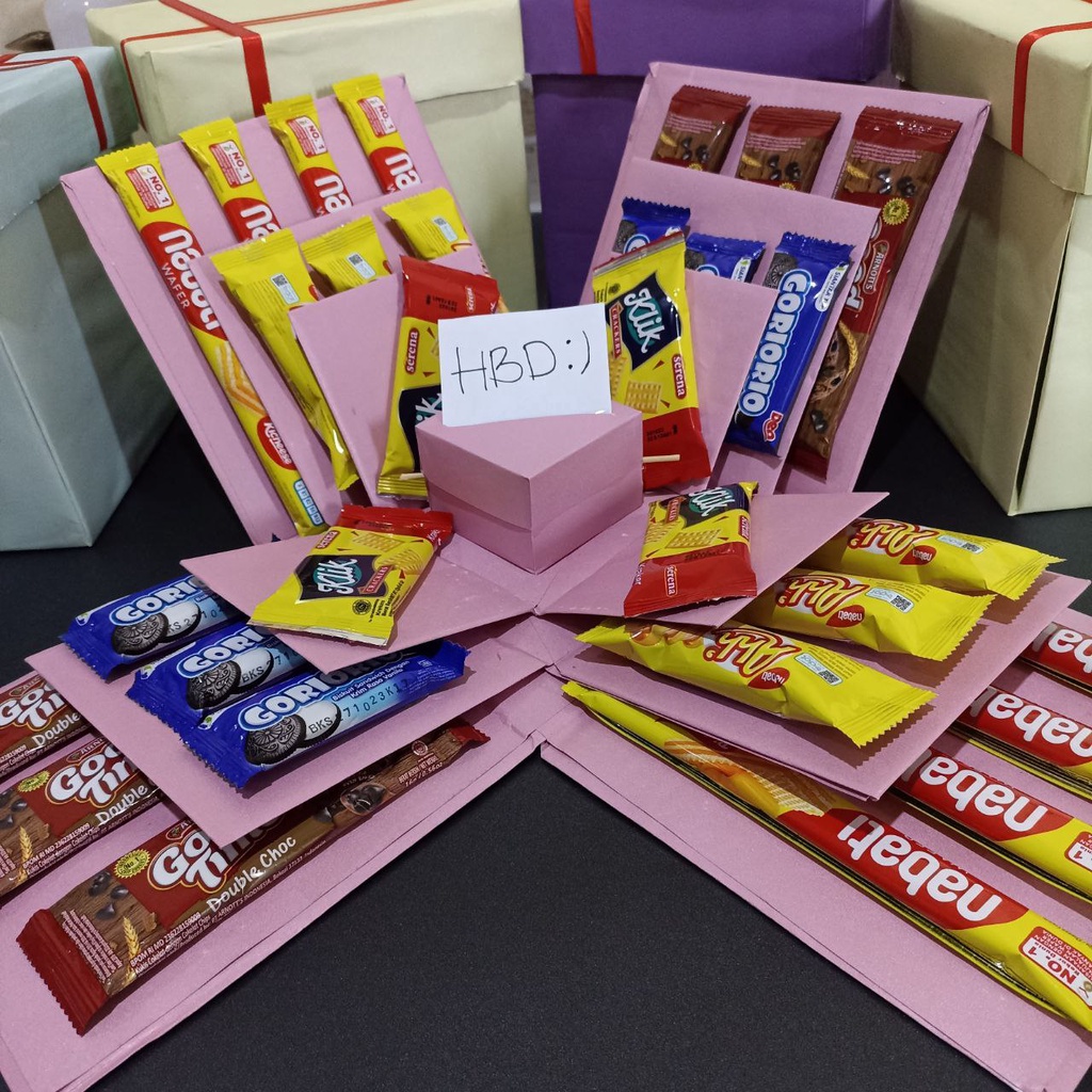 Jual SNACK BOX, EKSPLOSION BOX SNACK , BOX UANG, KADO ULANG TAHUN CEWEK ...