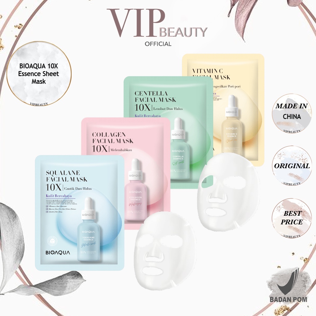Jual BIOAQUA 10X Essence Sheet Mask (NEW) BIOAQUA Masker wajah 10X The Effect Facial Mask ...