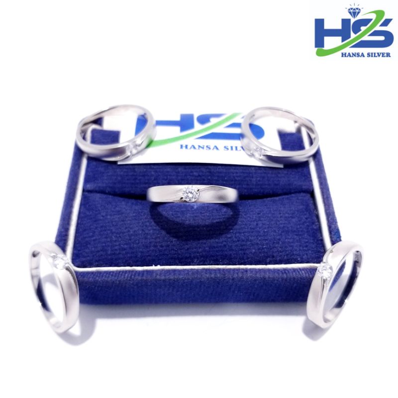 Jual Cincin Couple Perak Asli Silver 925 Lapis Emas Putih Harga Satuan ...