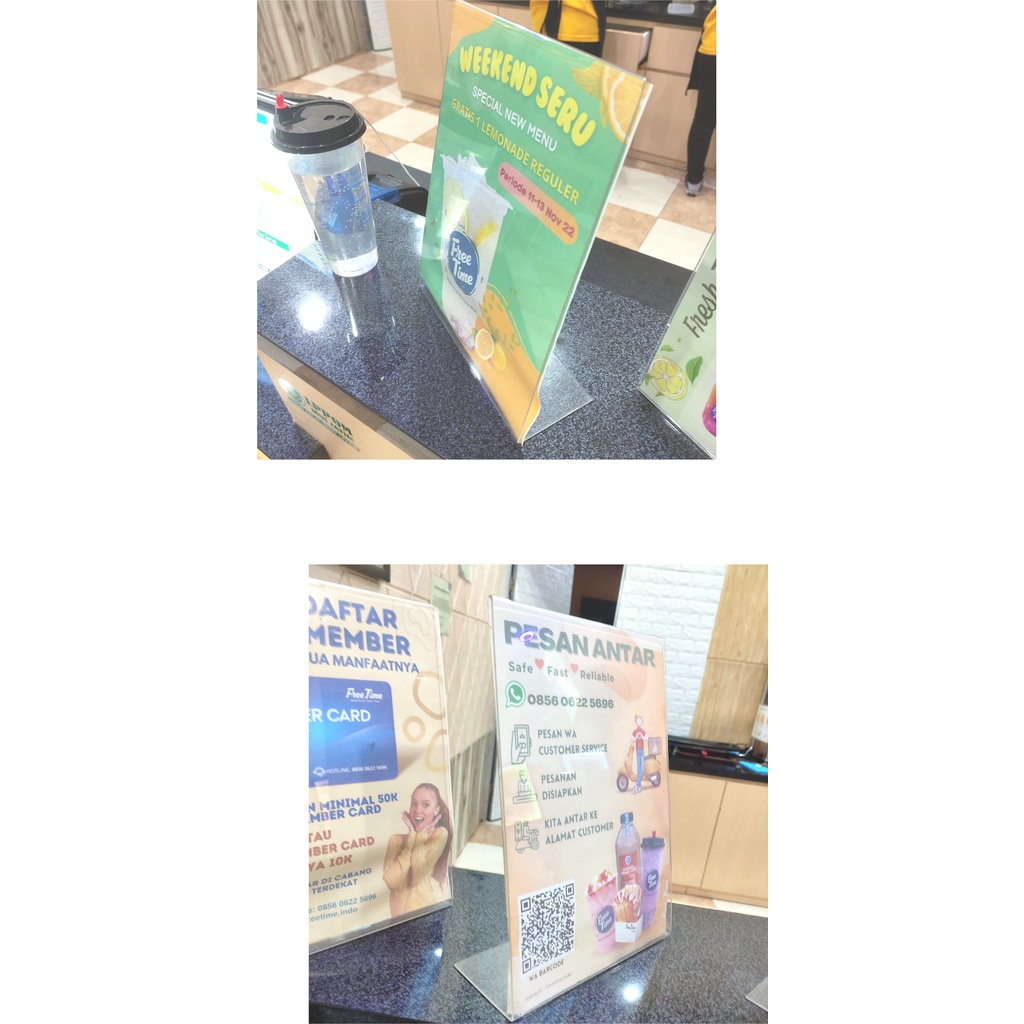Jual Tempat Brosur Tend Card Papan Menu Akrilik Ukuran A4 | Shopee ...