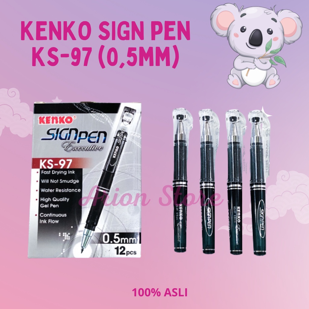 Jual [ARION STORE] Kenko Ballpoint Signature Hitam / Sign Pen KS-97 0 ...