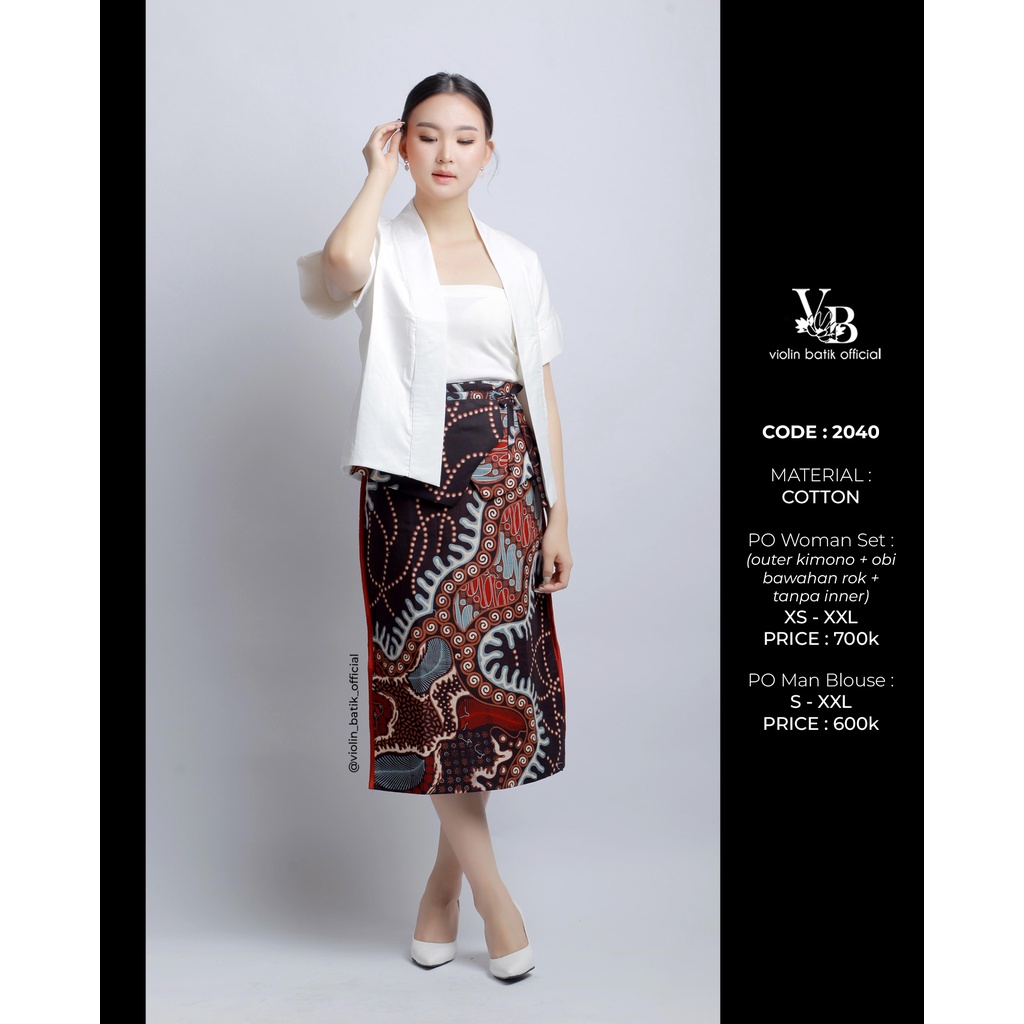 Jual Set Rok Kimono Batik Katun (Code : 2040) | Shopee Indonesia