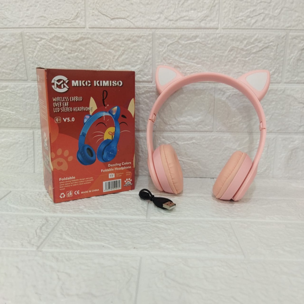 Jual AX CELL --- Headset Telinga Kucing P47m Headphone Bercahaya ...