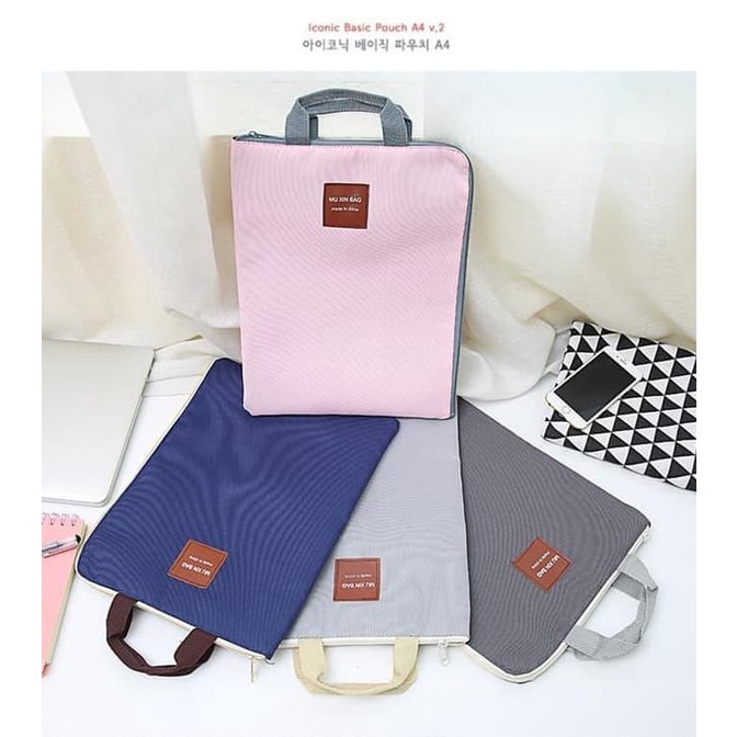 Jual Hrg Diskon Map Kain Resleting Zipper Bag File A4 Tas Dokumen