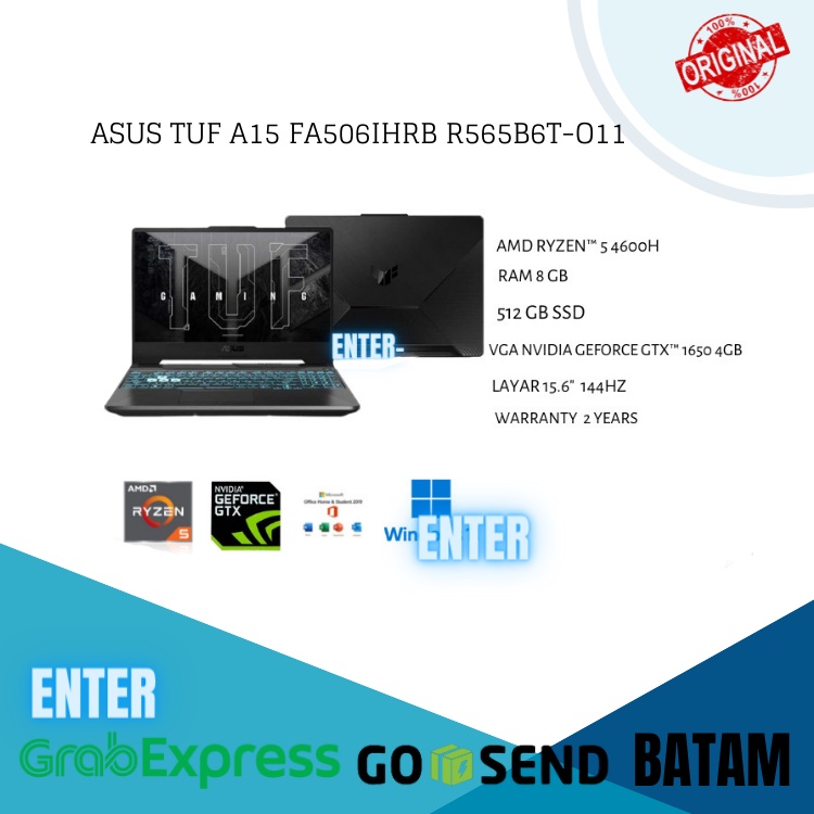 Jual ASUS TUF FA506IHRB O11 AMD Ryzen 5 4600H 8GB 512GB GTX1650 ...