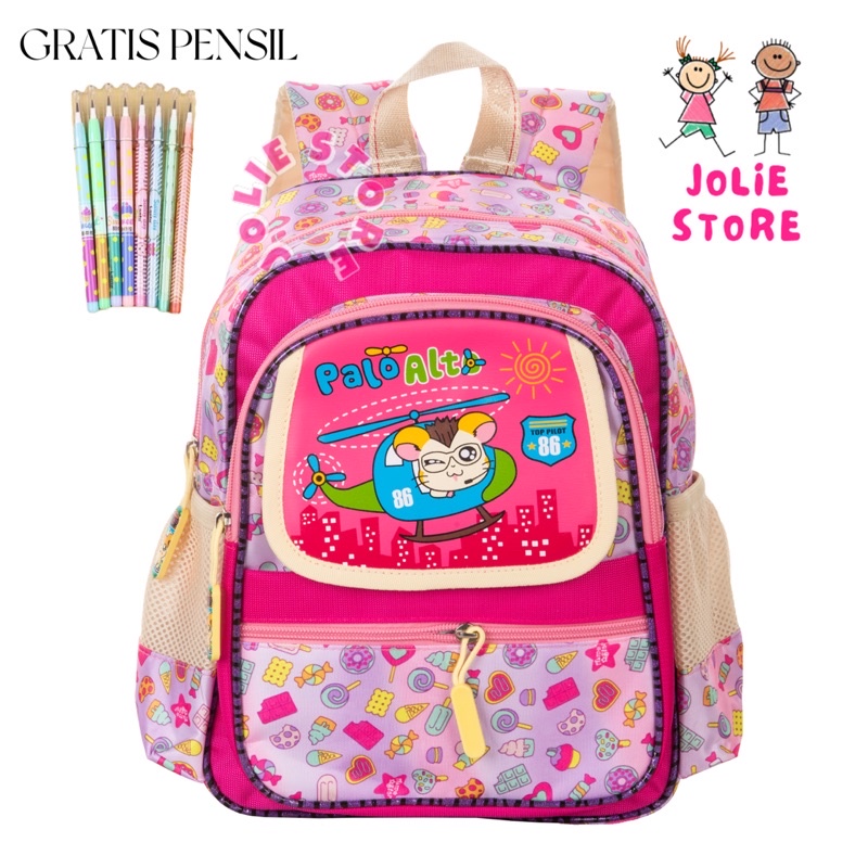 Jual Tas Ransel Anak Sekolah Motif Hamtaro Palo Alto 41477P | Shopee ...
