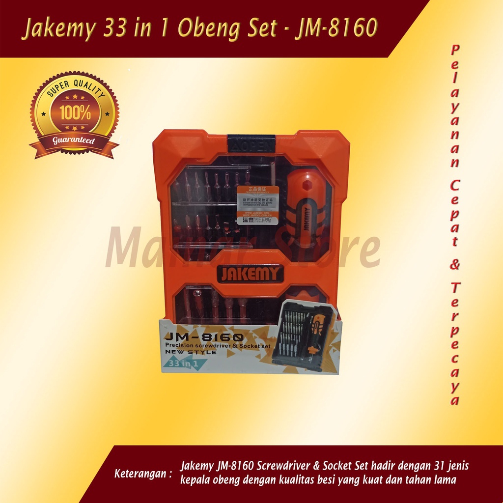 Jual Obeng Set Jakemy 33 in 1 JM-8160 Computer Laptop Original | Shopee ...