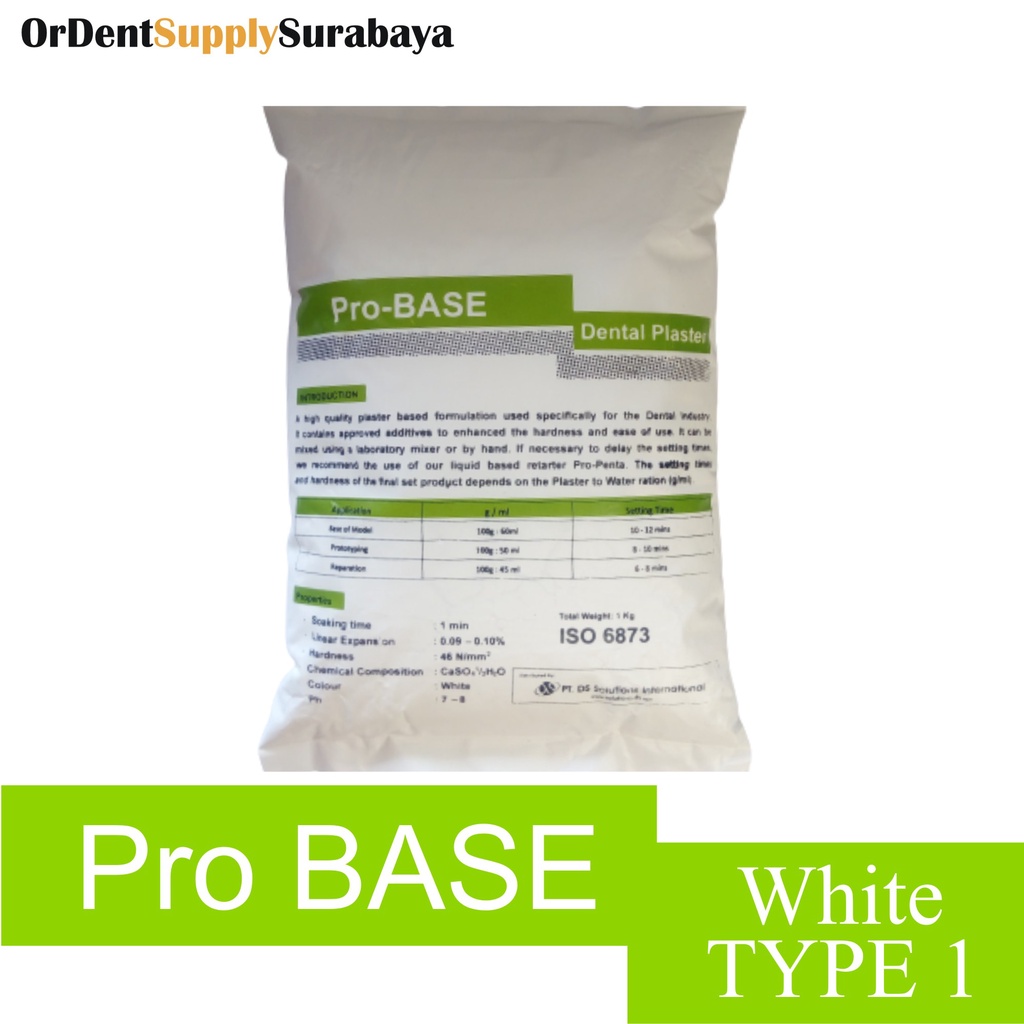 Jual Gips putih stone, probase dental plester 1 kg | Shopee Indonesia