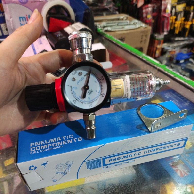 Jual regulator saringan air spraygun kompresor 1/4 H&L + coupler set ...