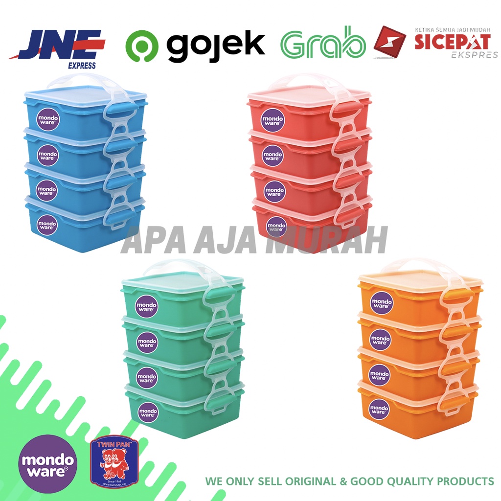 Jual LUNCH BOX 4 SUSUN POLOS LUCU ELEGAN TEMPAT BEKEL MAKANAN / RANTANG ...