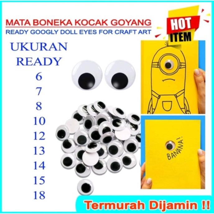 Jual Mata Kocak Boneka Jalan Moving Googly Eyes/ Mata Boneka Isi 100Pcs ...
