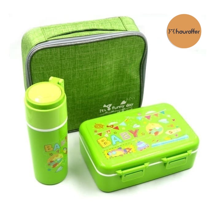 Jual Hauraffer Grosir Set Kotak Makan YY-628 Lunchbox Include Tas dengan Botol | Shopee Indonesia