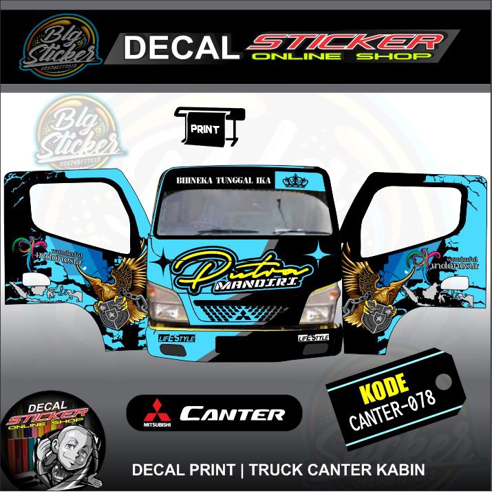 Jual STIKER MOBIL TRUCK CANTER STICKER DECAL PRINT FULL KABIN VARIASI ...