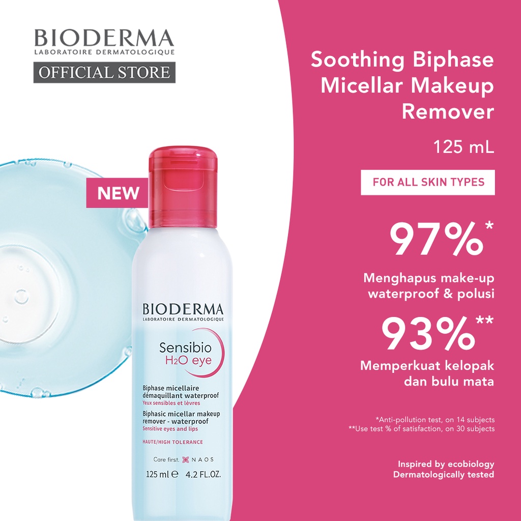 Jual Bioderma Sensibio H2O Eye 125 ml - Soothing Biphase Micellar ...