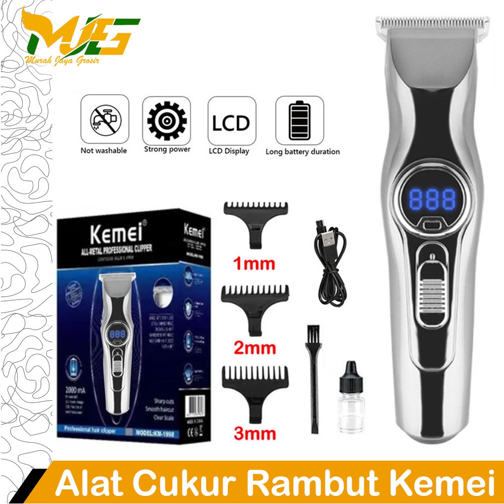Jual Alat Cukur Rambut Kemei KM-9290 LCD Display / Mesin Potong Rambut ...