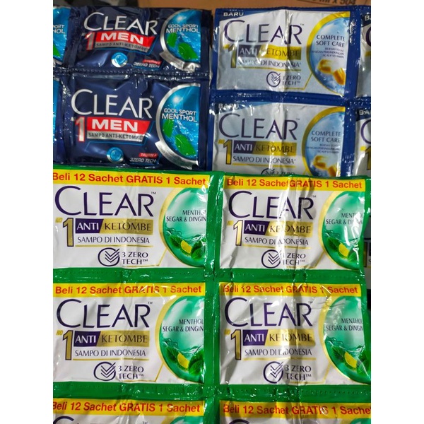 Jual Shampoo CLEAR Anti Ketombe RENCENG ( 9 ml x 12 Sachet ) | Shopee ...