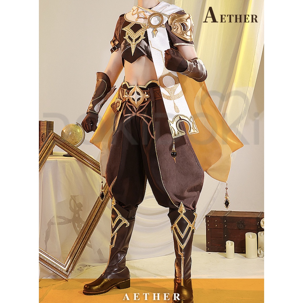 Jual Traveler Aether Cosplay Game Genshin Impact Cosplay Costume ...