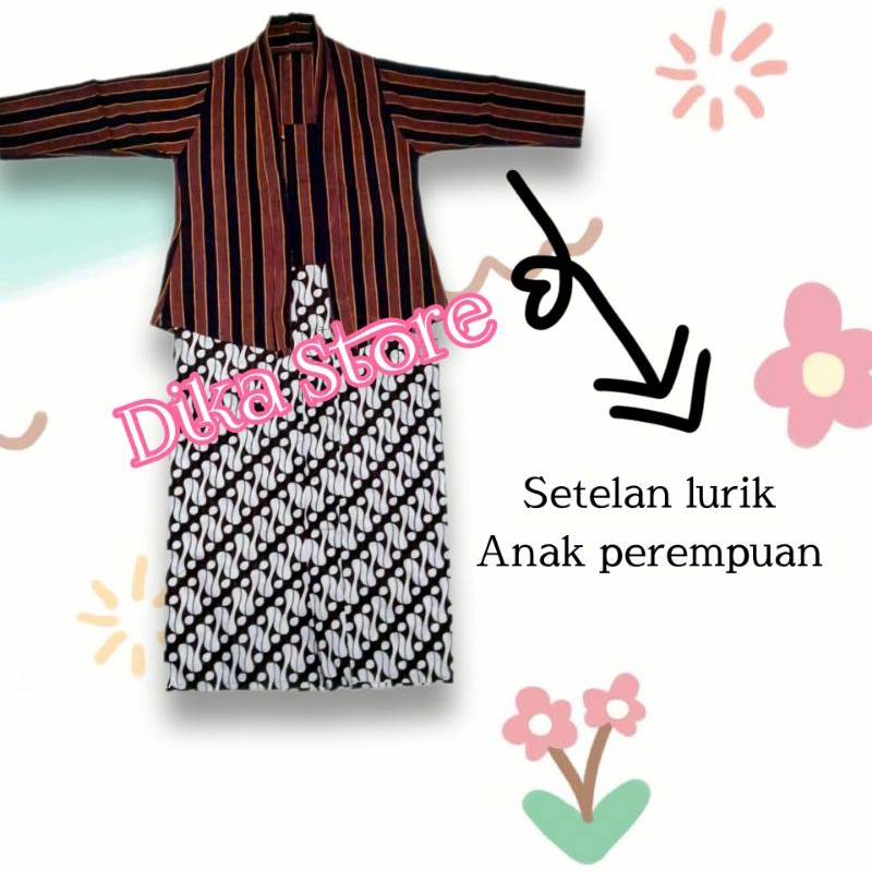 Jual Setelan baju kebaya lurik anak perempuan //baju adat anak perempuan //kebaya lurik +rok ...