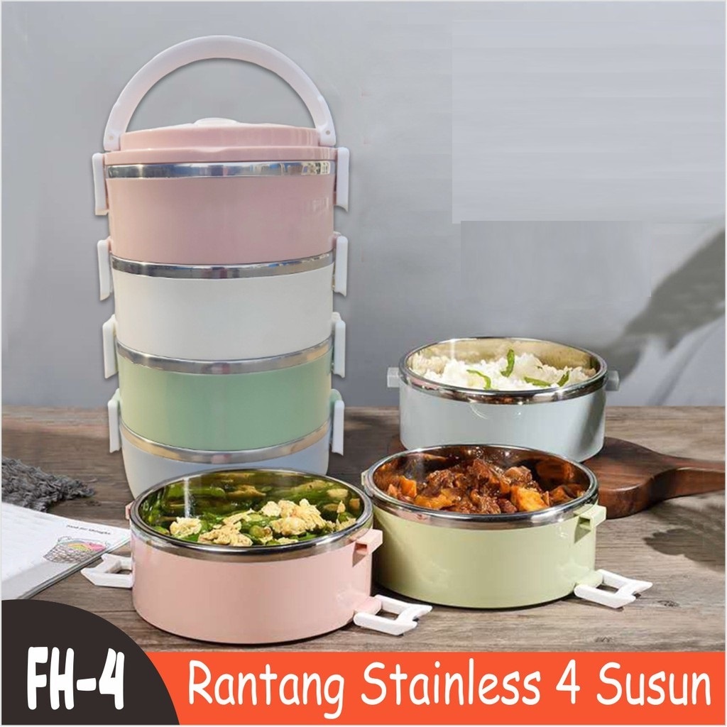 Jual Lunch Box 4 Susun Rantang Susun Lunch Box Rantang Warna Warni ...