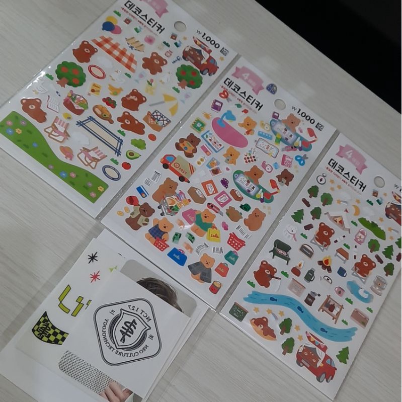 Jual (Baca Deskripsi) Sticker Beruang Aesthetic & Lucu Daiso Korea ...