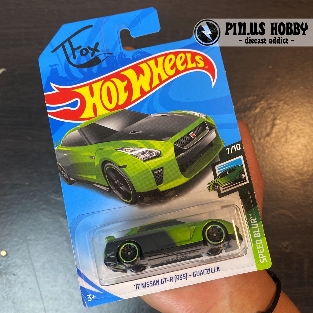 Jual HOT WHEELS NISSAN GT R R35 GUACZILLA TFOX HIJAU ORIGINAL HOT ...