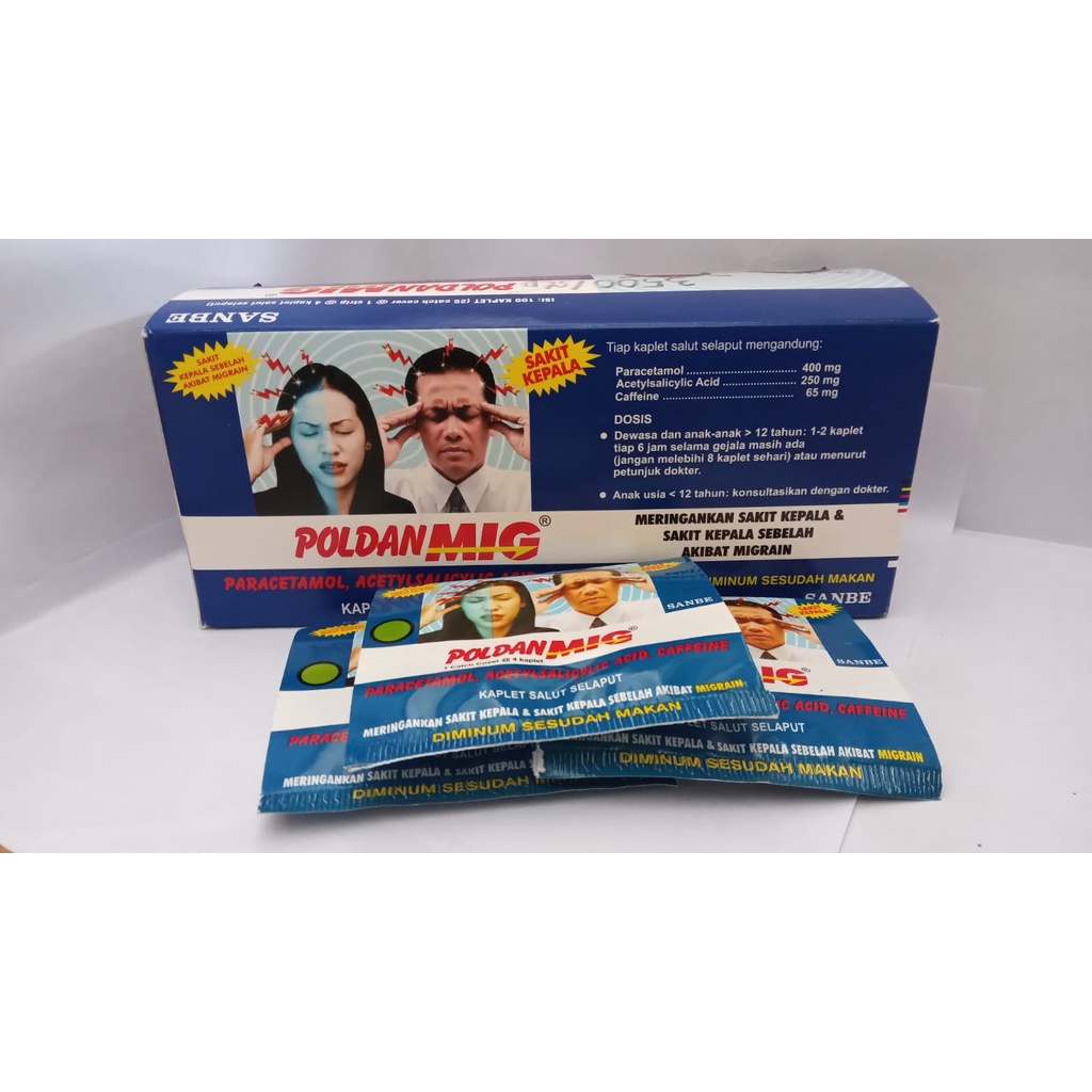 Jual Poldanmig tablet Obat sakit kepala sebelah obat migrain satu strip ...
