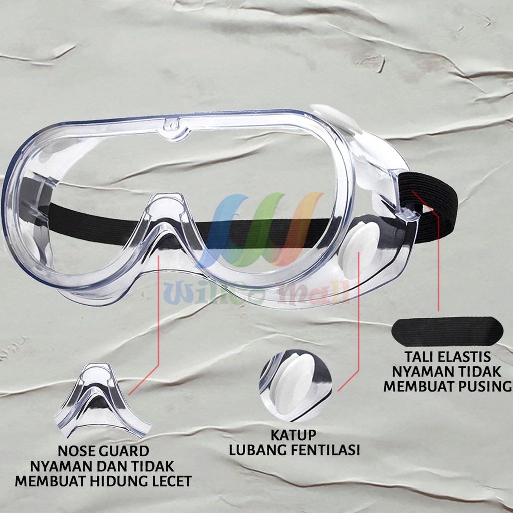 Jual Kacamata safety goggles/google/kacamata gogle/anti virus | Shopee ...