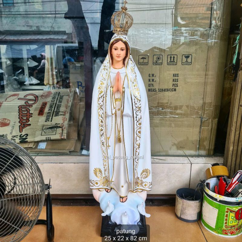 Jual Patung Yesus Tangan Terbuka atau Maria Fatima Putih 80 cm | Shopee ...