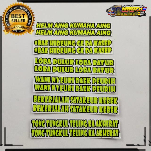 Jual COD stiker cutting kata kata loba dulur visor kaca helm sticker ...