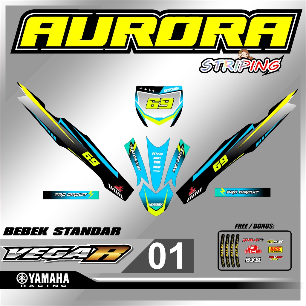 Jual (COD) Sticker stiker RBT VEGA R RBT VEGA BEBEK MODIF SUPERMOTO RBT ...