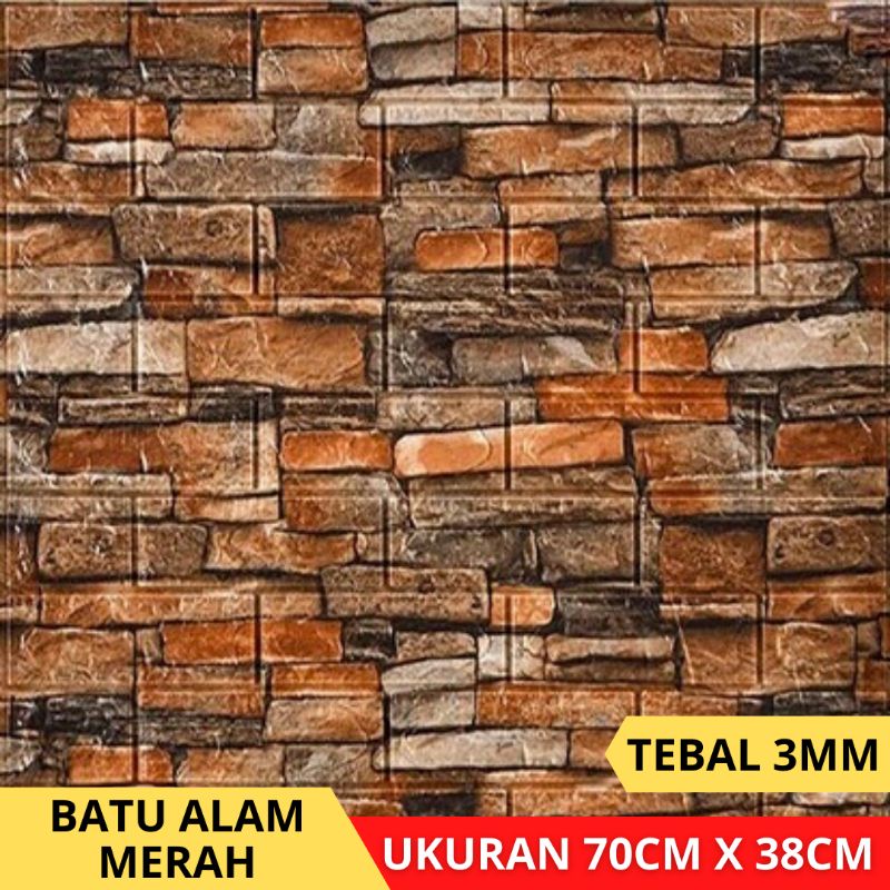 Jual Wallpaper Stiker Dinding 3D Foam Batu Bata Dekorasi Dinding ...