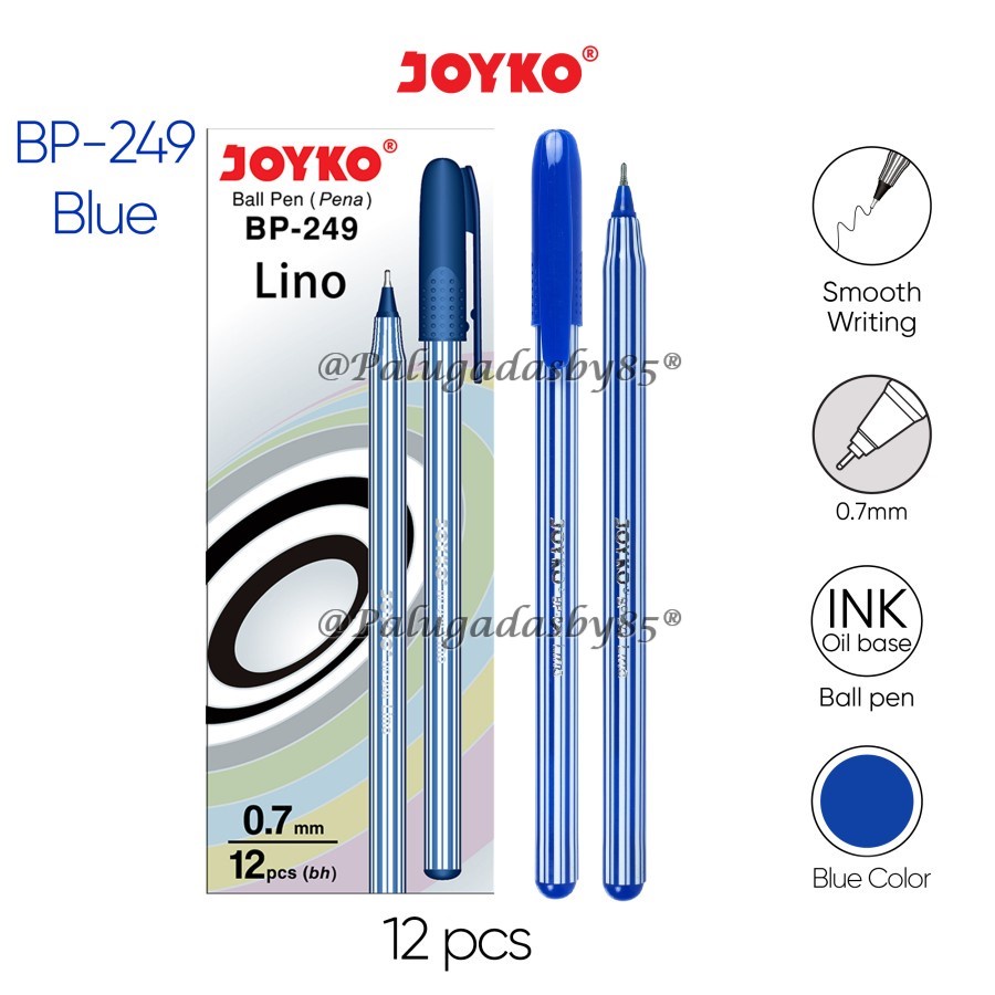 Jual Pulpen Joyko BP-249 Lino 0.7 mm (1 Pak Isi 12 Pcs) / Ballpoint ...