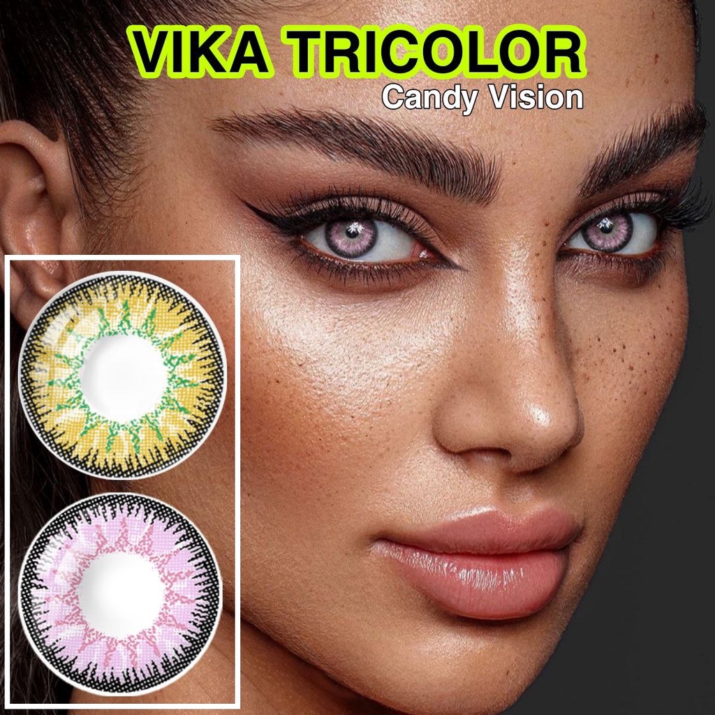Jual [COD] SOFTLENS Leerm00 VIKA TRICOLOR Candy Vision Series Normal diameter 14.5 mm LENSA ...