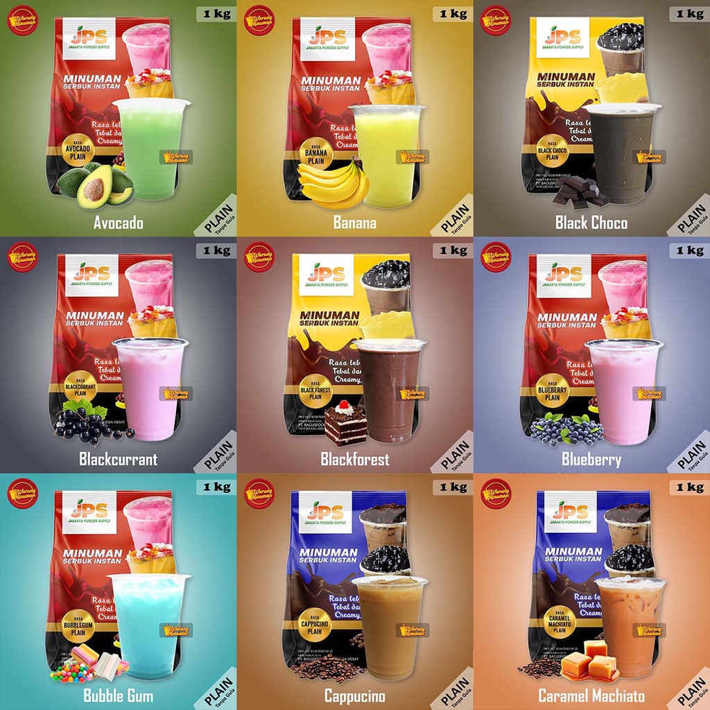 Jual 40 Rasa Bubuk Minuman JPS PLAIN 1 kg Premium Tanpa Gula / Serbuk ...