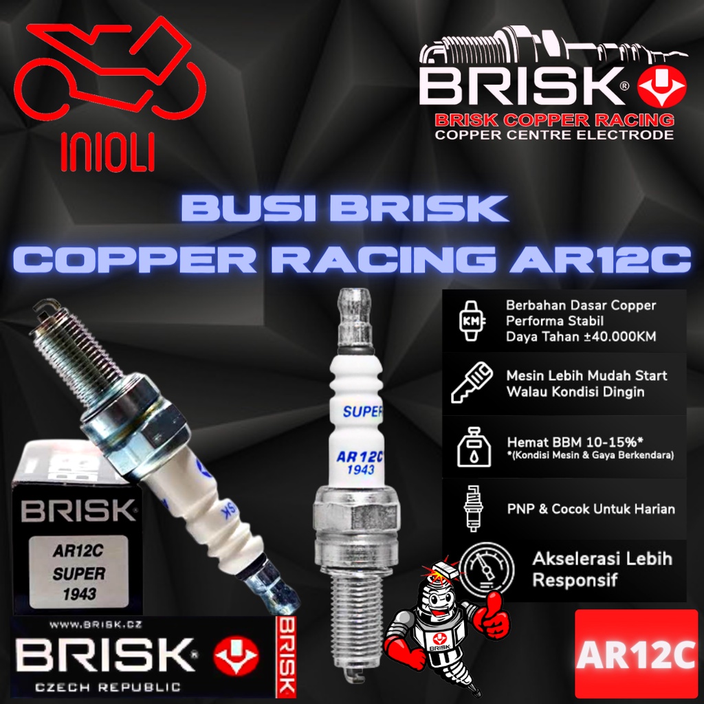 Jual BUSI RACING BRISK COPPER AR12C BEAT VARIO SCOOPY PCX ADV NMAX ...
