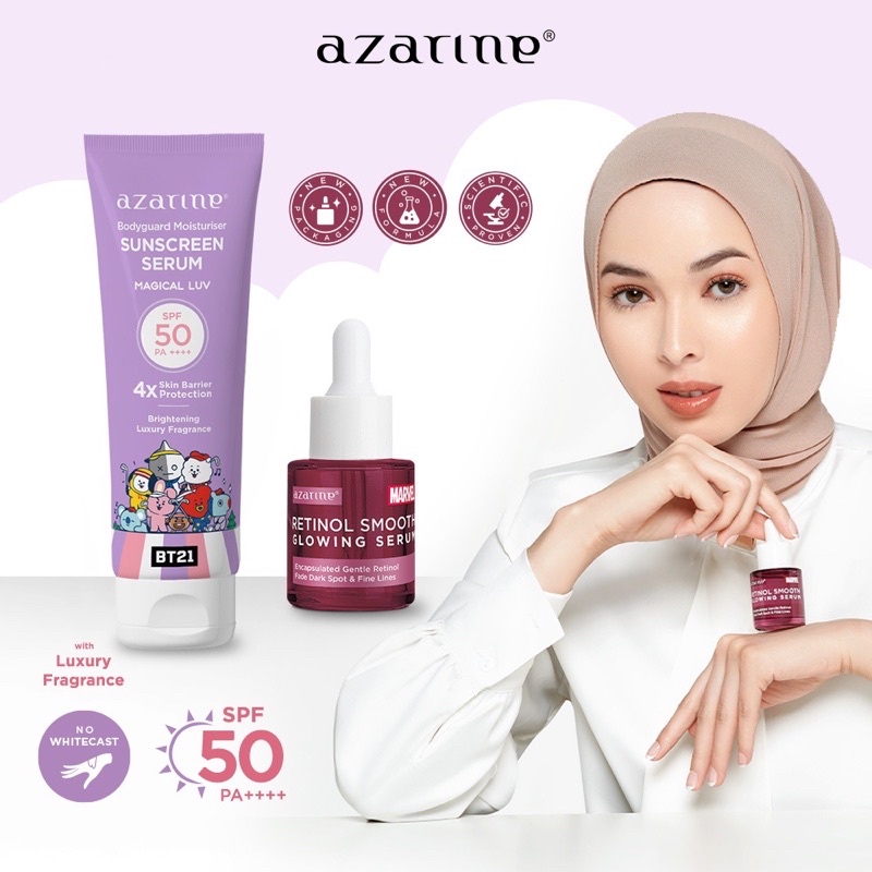 Jual AZARINE - PAKET (SERUM RETINOL + BODY SUNSCREEN SERUM BT21 WARNA ...