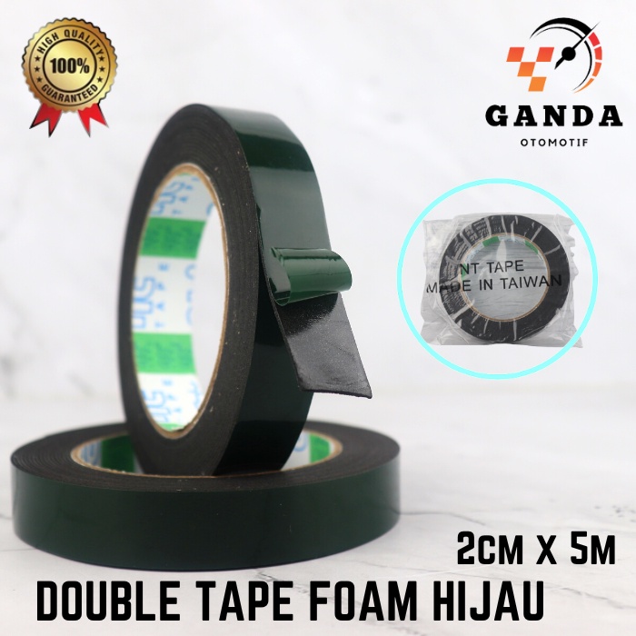 Jual DOUBLE TAPE FOAM HIJAU BUSA 2 CM x 5 METER PEREKAT MOBIL & MOTOR | Shopee Indonesia