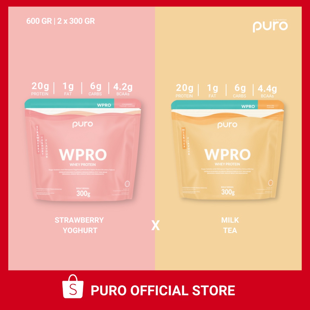Jual PURO WPC WPRO Whey Protein Concentrate 600gr | Shopee Indonesia