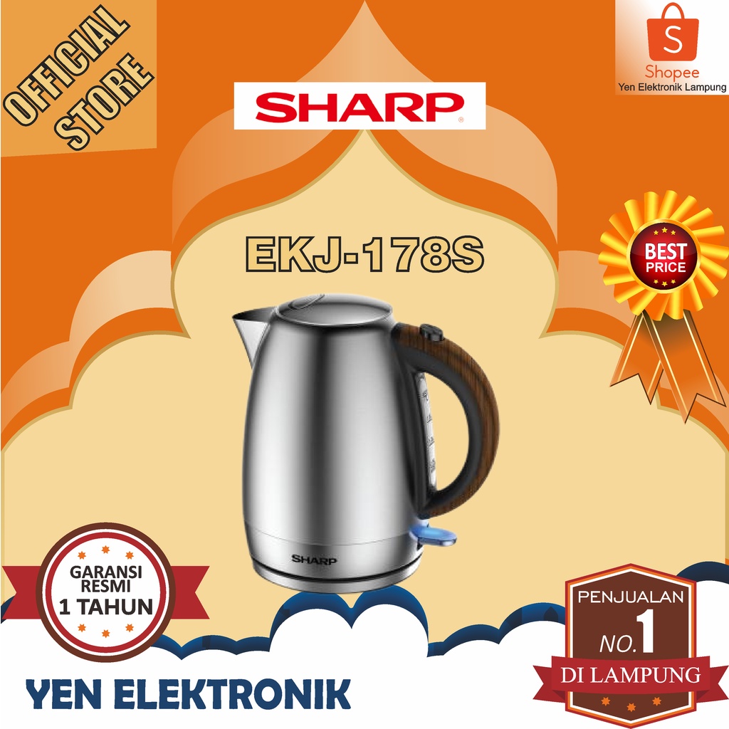 Jual Kettle Jug SHARP EKJ 178S Electric Kettle Jug 1.7 liter Teko ...