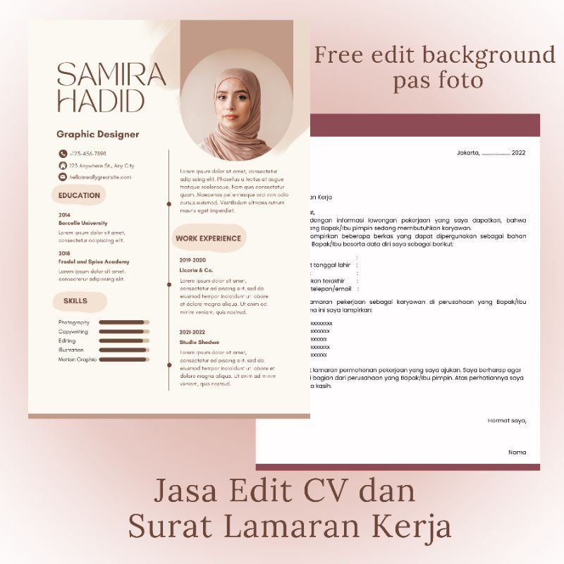 Jual Jasa Edit Desain CV dan Surat Lamaran Kerja INDO INGGRIS (24-48 ...