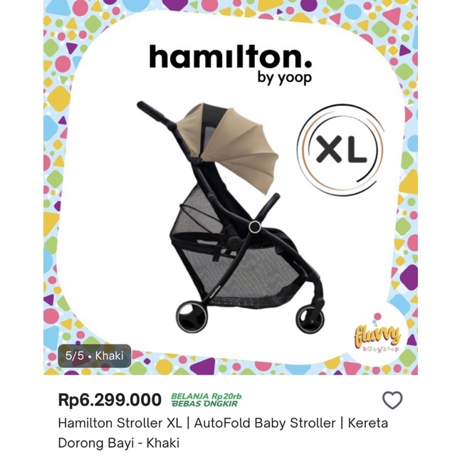 Jual Hamilton Stroller XL ( Auto fold ) | Shopee Indonesia